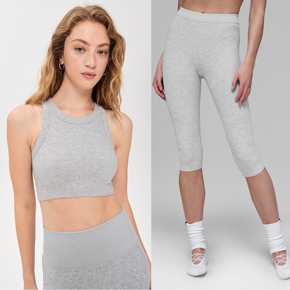 Pants & Jumpsuits | Alo Yoga Ribbed Cropped Butterfly Top And Alosoft ...